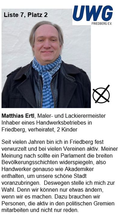 Matthias Ertl ist als Mitglied der Stadtverordnetenversammlung gewählt ...